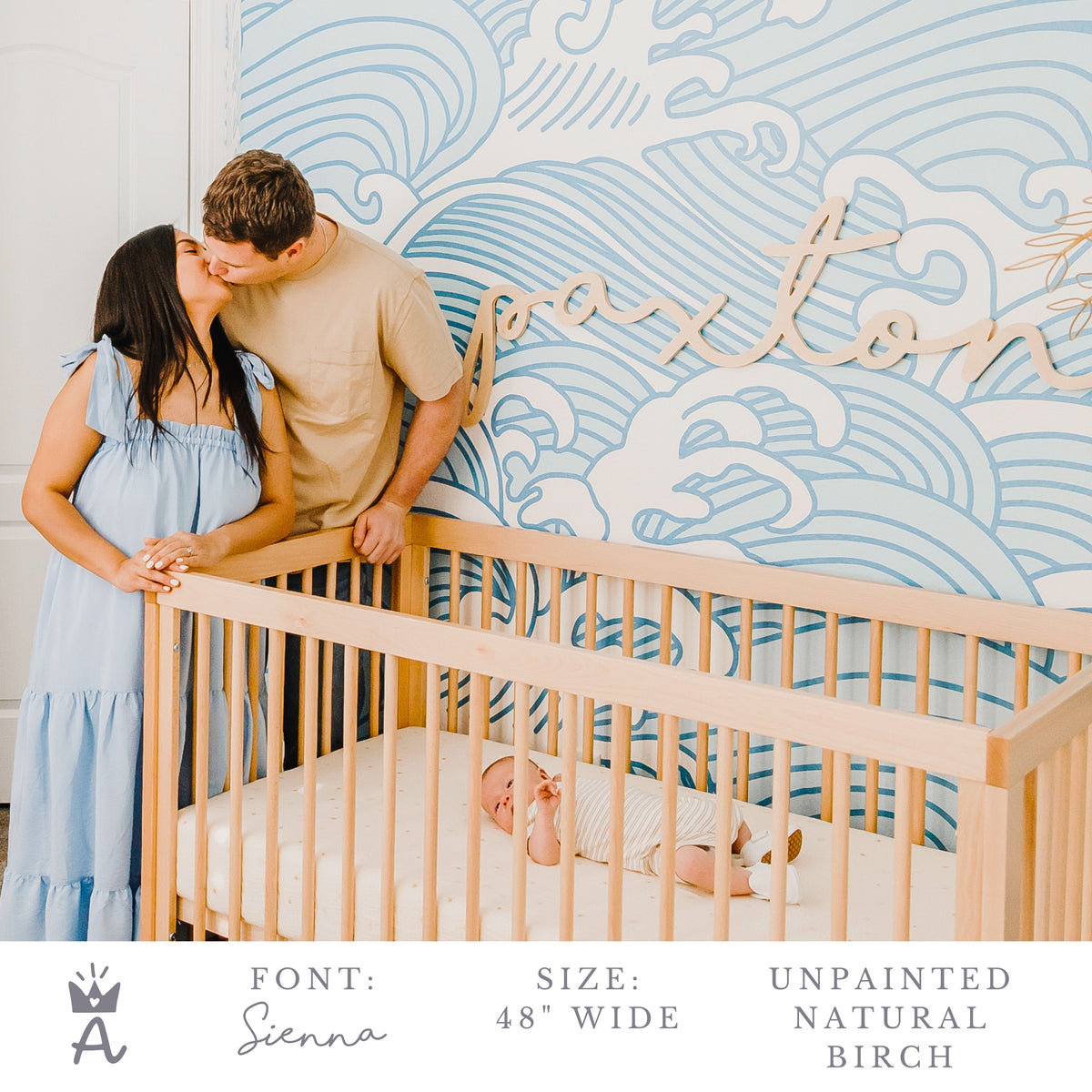 Boho Nursery Name Sign | Custom Wood Name Signs by Adoren Studio