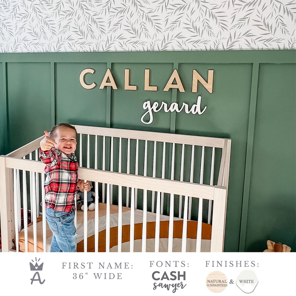 First & Middle Name Wooden Sign for Nursery Decor or Childrens Room