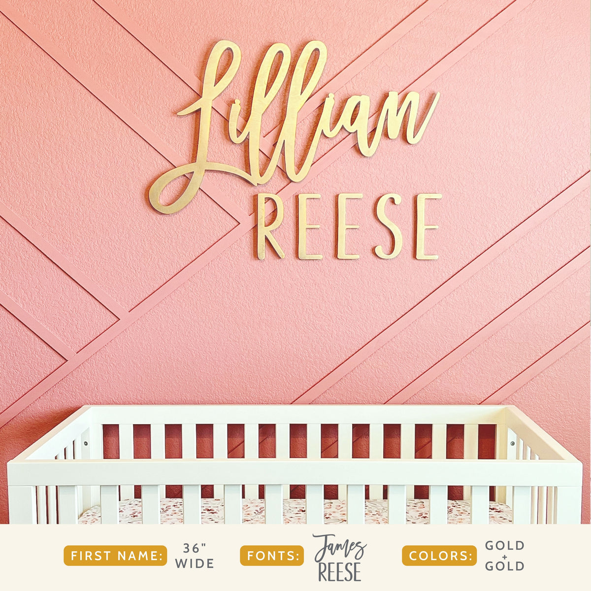 First & Middle Name Wooden Sign for Nursery Decor or Childrens Room