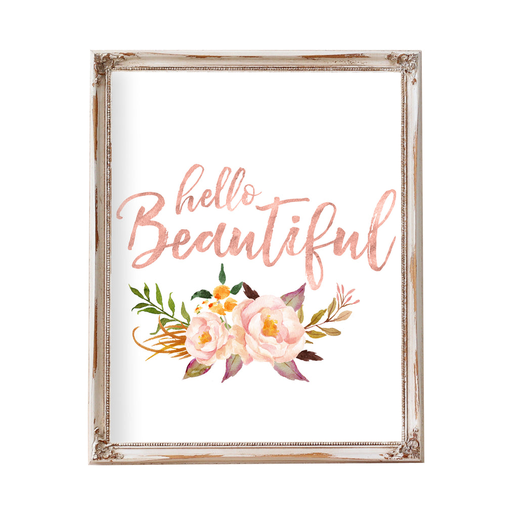 Hello Beautiful Nursery Art for Baby Girl - Nursery Printable - Instant ...